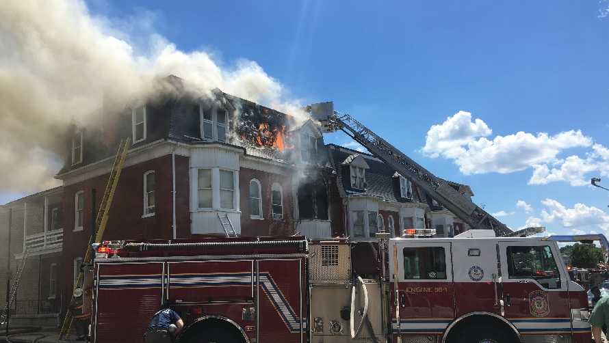 Crews battle house fire in York City