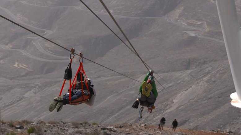 See the world's longest zip line in action