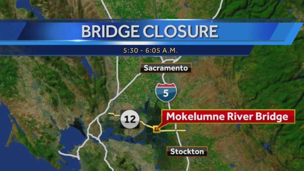 Full road closure on Highway 12 near Mokelumne River Bridge