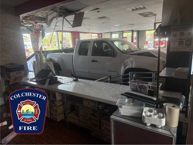 Truck crashes into Colchester Burger King; Restaurant closed