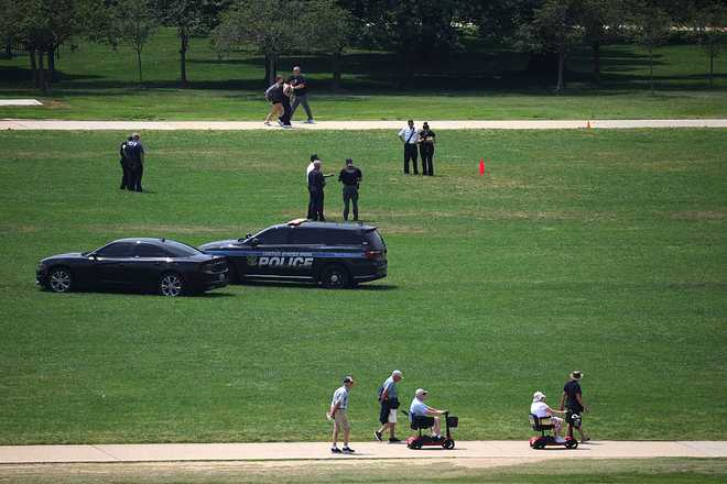 Huge ‘8647’ etched into grass on National Mall, images show