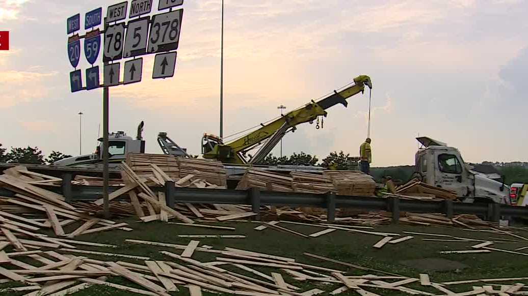 Overturned tractor-trailer truck closes portion of Interstate 59/20 ...