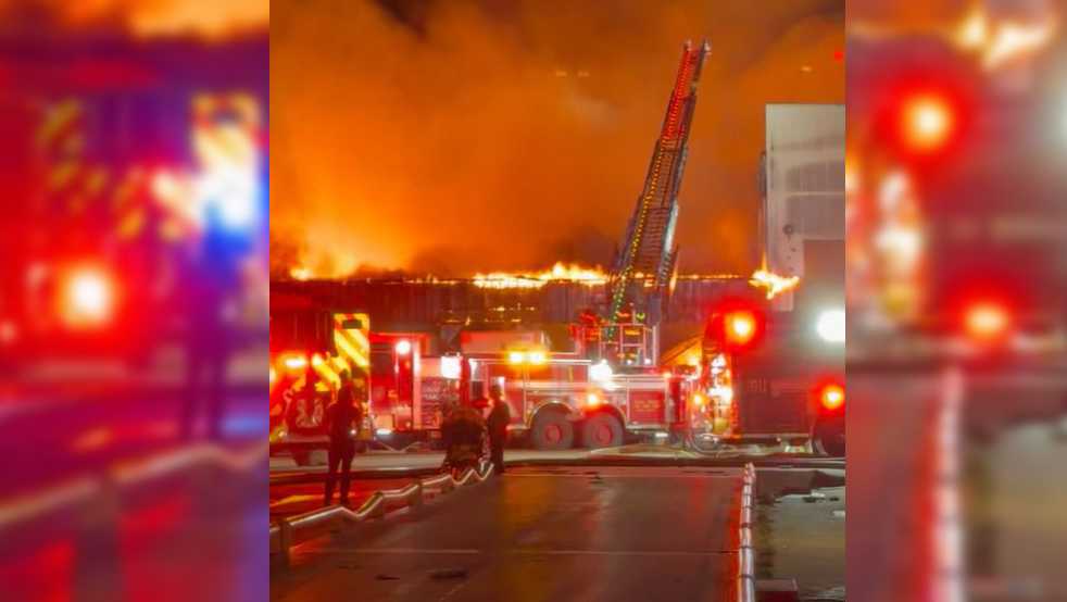 Roof collapses during fire at Spartanburg County business