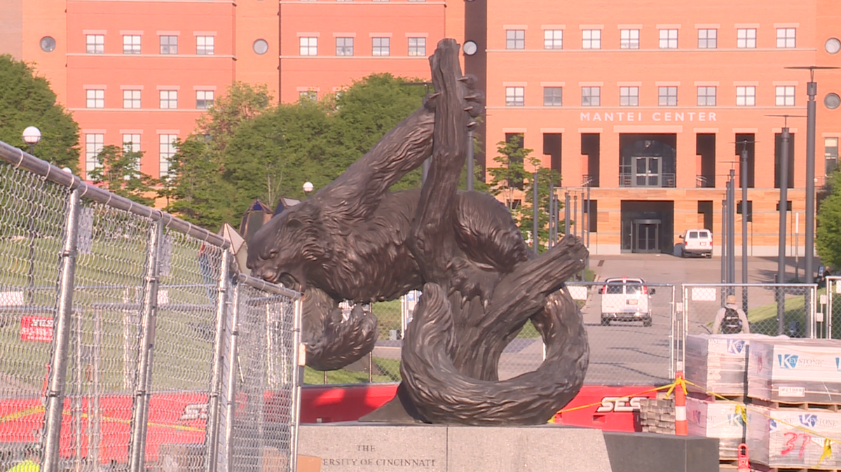 After 3 years in storage, popular bearcat statue reinstalled on ...