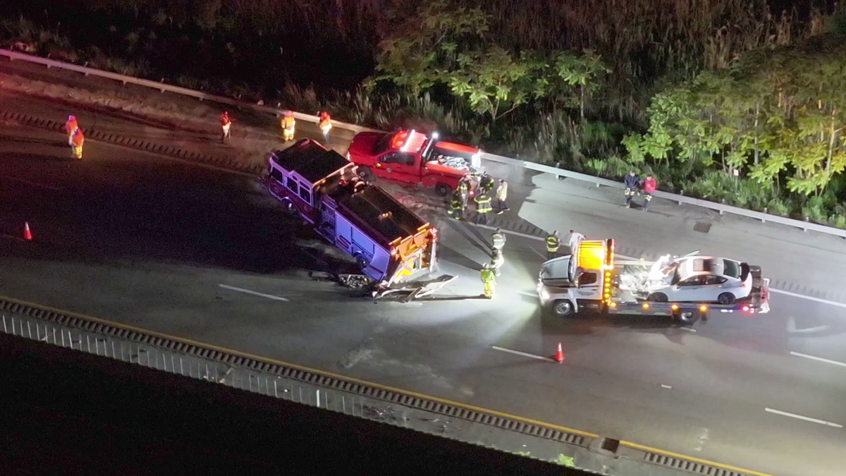 Fire truck responding to crash involving Mass. State Police cruiser ...