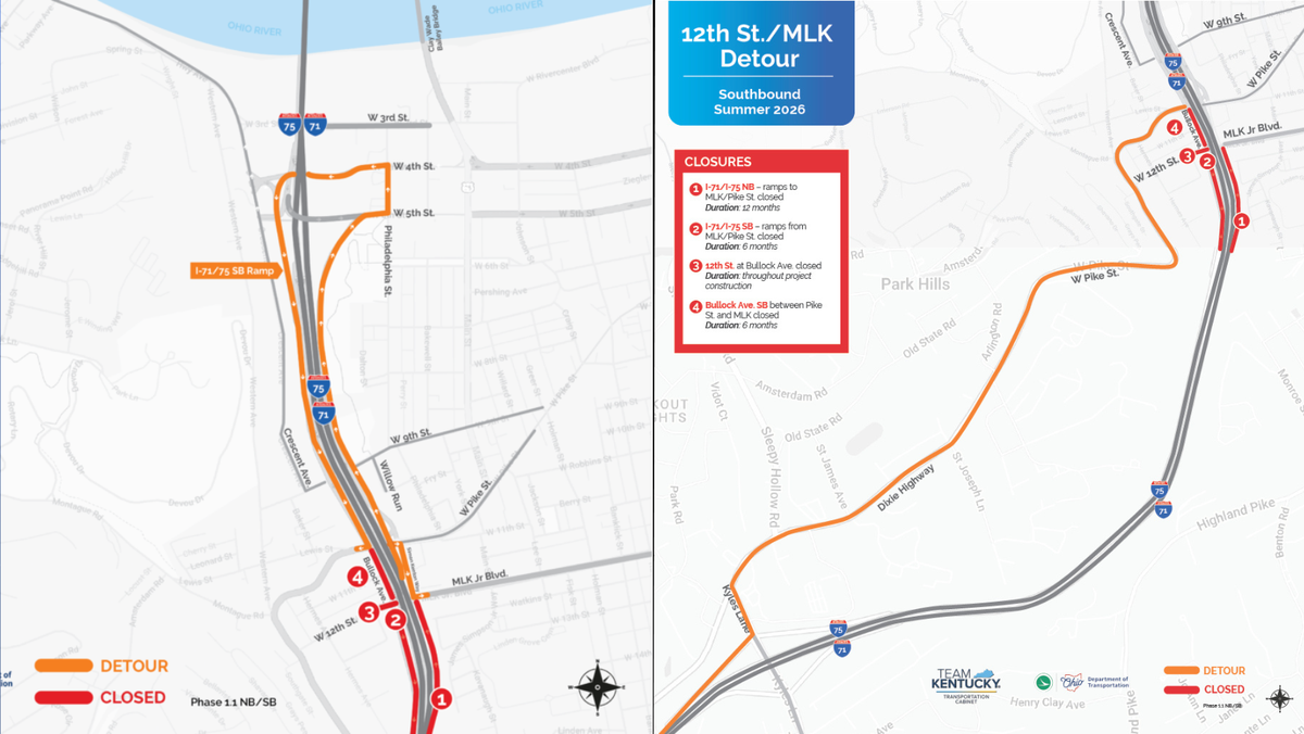 I-71/75 ramp closures begin as part of Brent Spence Companion Bridge ...