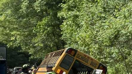 School bus carrying students rolls over in Cavendish; one taken to hospital