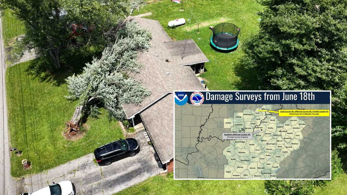 NWS: Southern Indiana tornado upgraded to EF-2, crossed into Kentucky