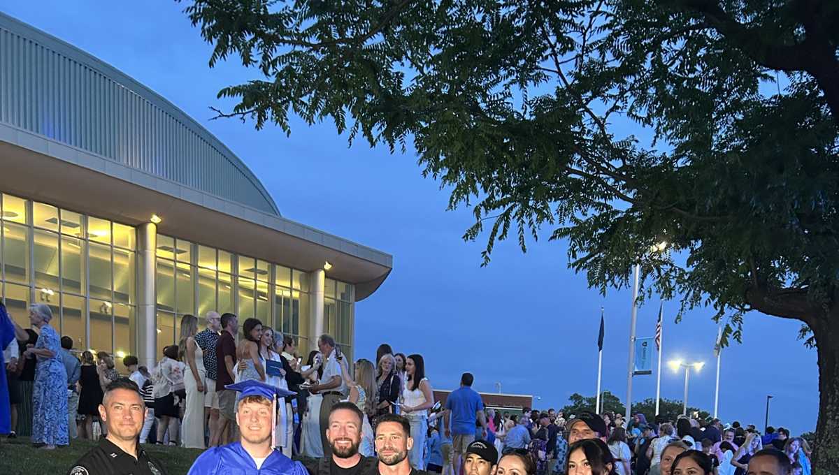 Londonderry police officers support fellow officer's son at graduation