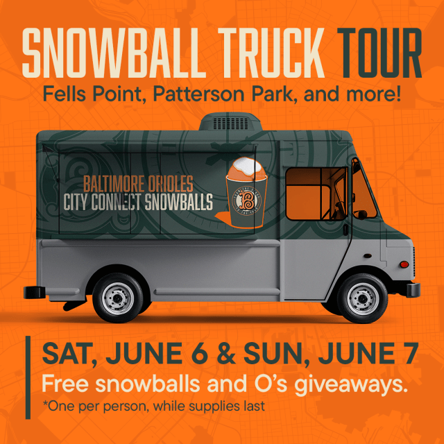 Orioles promotions include Snowball Truck Tour, Bark at the Park