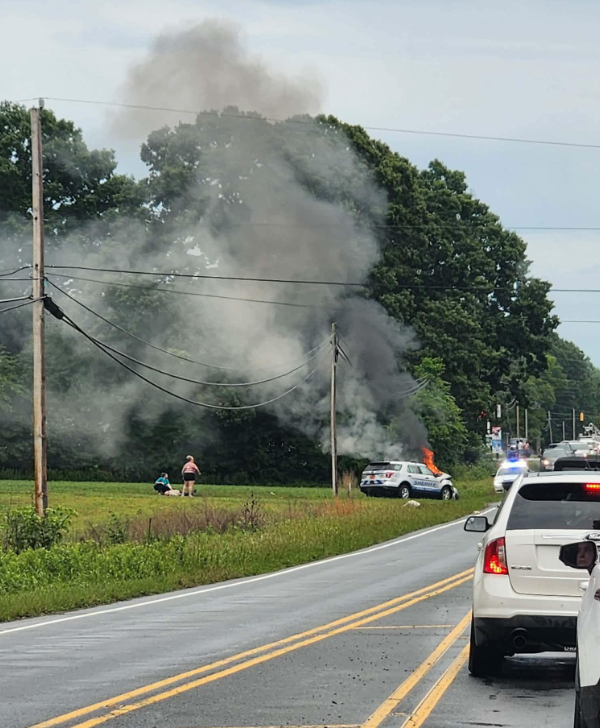 Rowan County deputy pulled from burning vehicle after crash