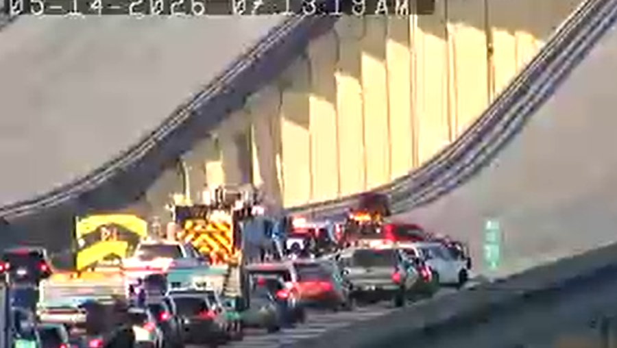 Lanes blocked on the Twin Span Bridge after major crash