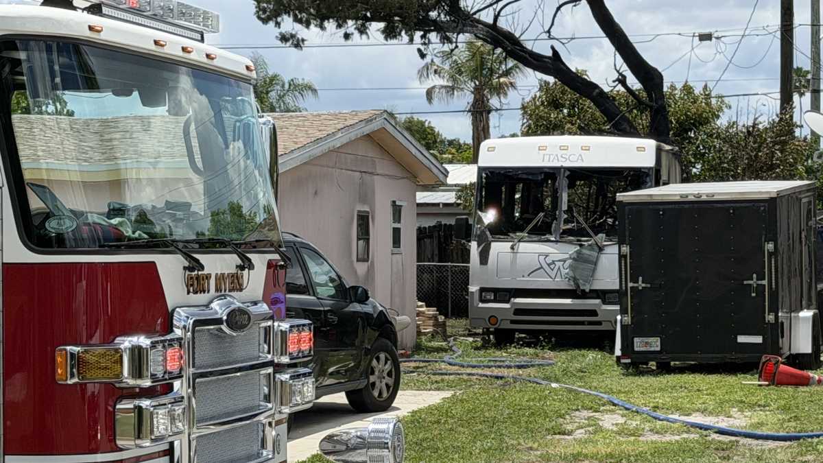 Crews battle RV fire at a home on Central Avenue in Fort Myers; No ...