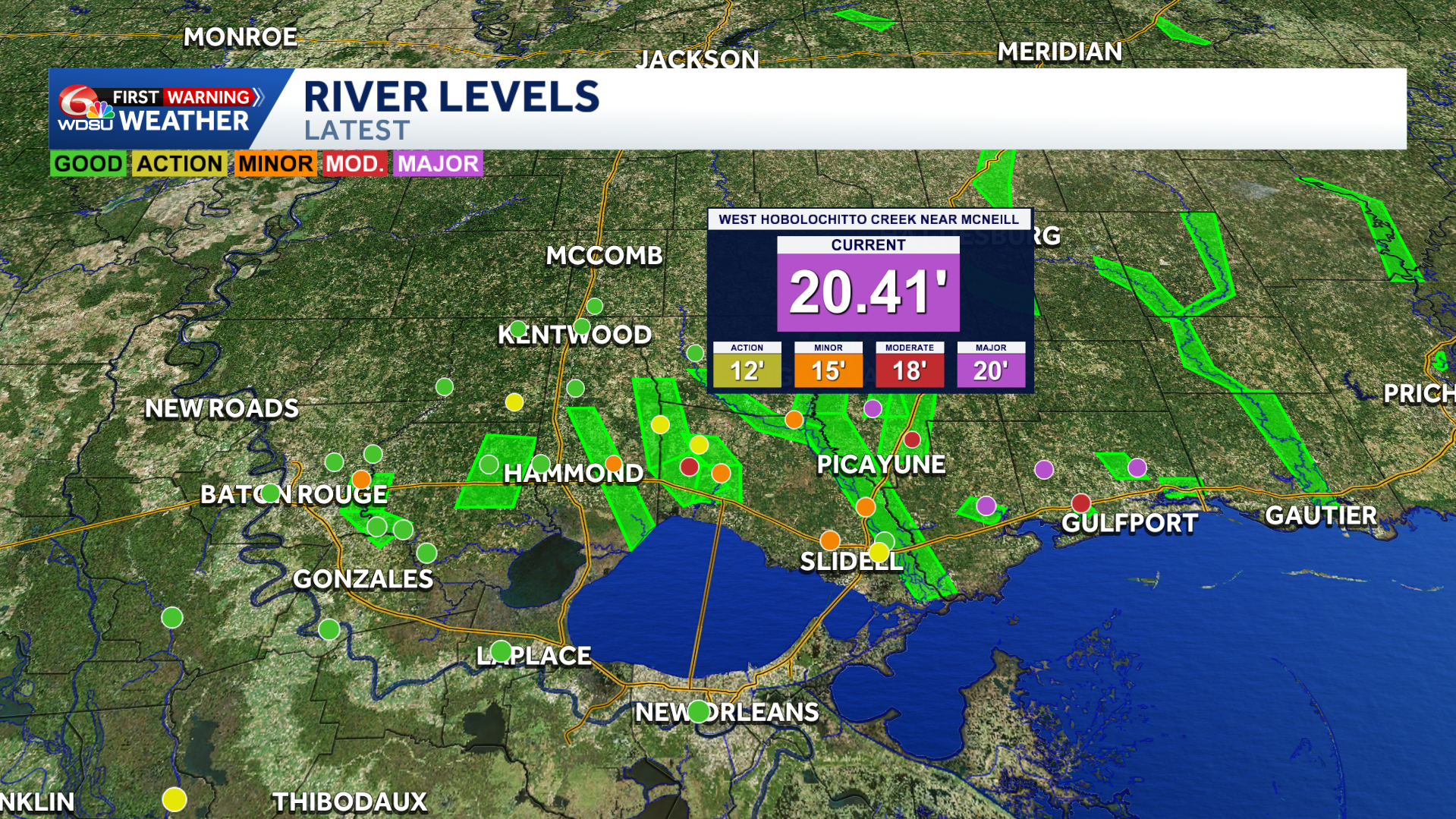 Here’s a look at the river levels as some will crest today following ...