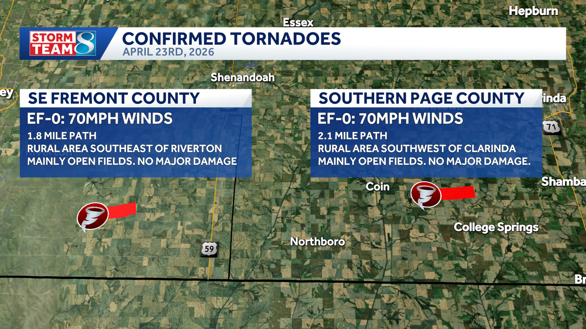 Iowa weather: 5 tornadoes confirmed in last round of storms