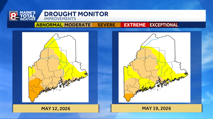 Drought Monitor shows improvements after recent rain in Maine