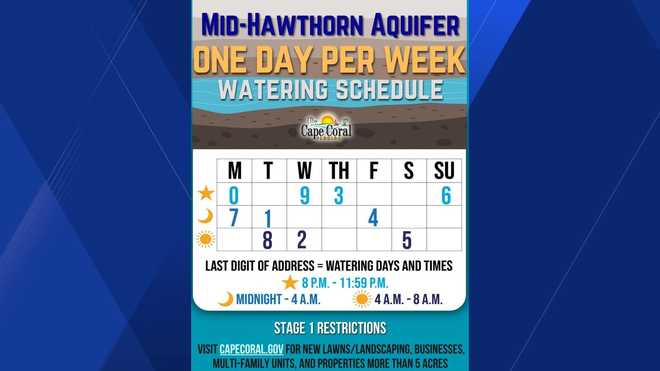 Cape Coral Sprinkler Schedule