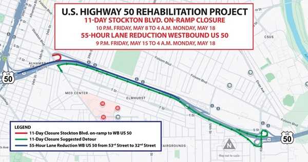 “Fix50” project plans 11-day closure of Stockton Boulevard on-ramp in ...