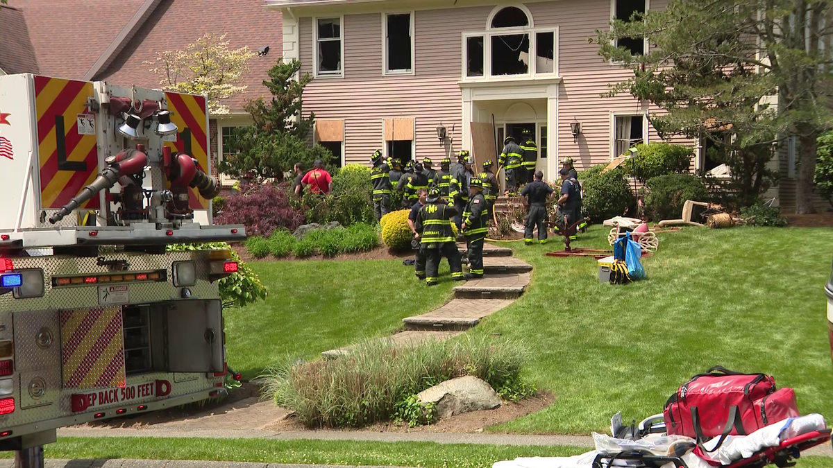 'Stubborn' house fire reignites after basement collapse in Lynnfield