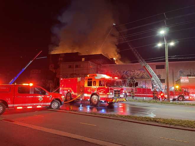 Building with Homer Simpson mural damaged in fire