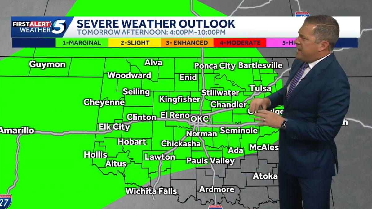 Severe weather risk returns to Oklahoma, strong winds, hail possible