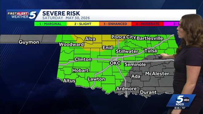 Oklahoma's increased storm risk brings tornado threat Saturday