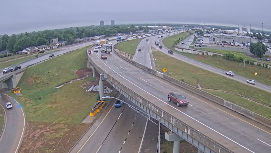 Traffic snarled after wreck along I-44 near May Avenue