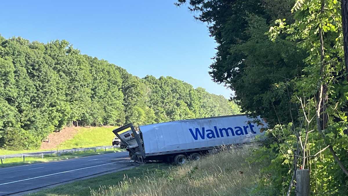 Walmart truck crashes along interstate in South Carolina