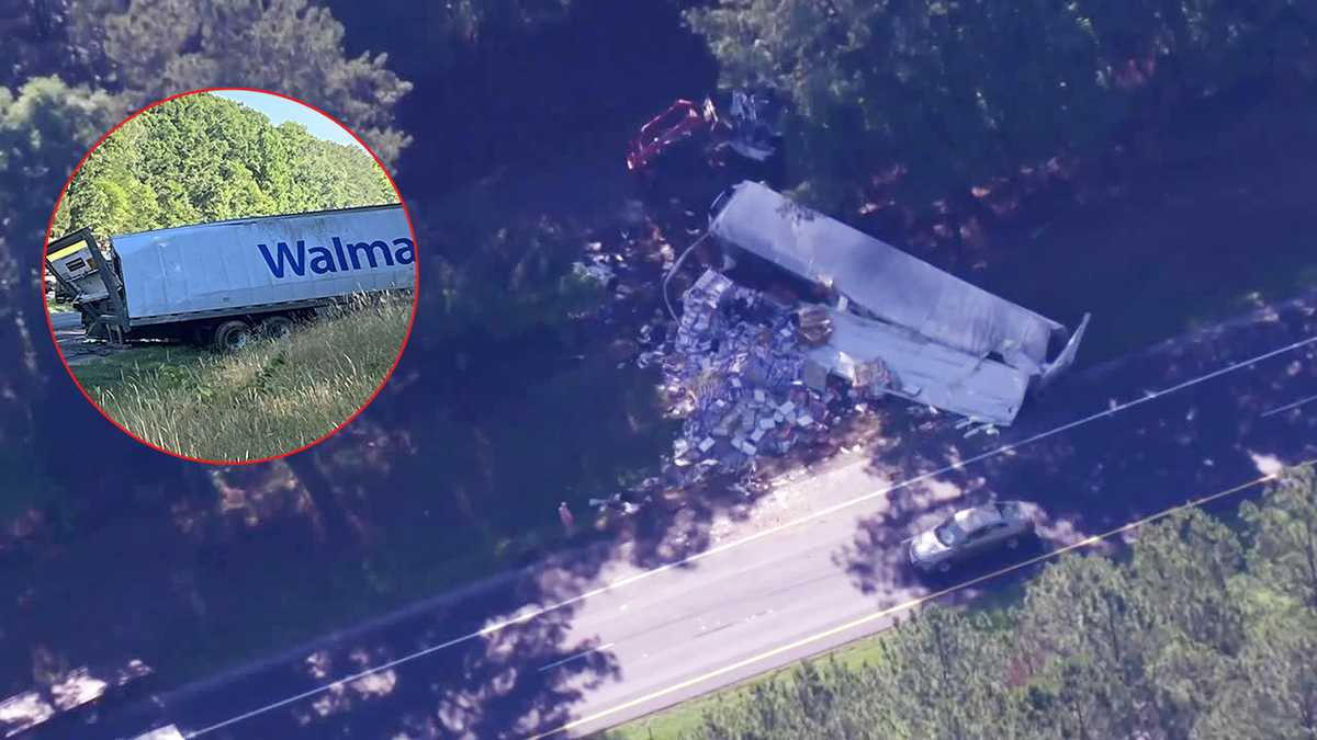 Driver dies when Walmart truck overturns