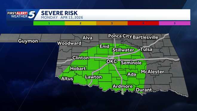 Oklahoma Weather Forecast: Severe storms possible Monday