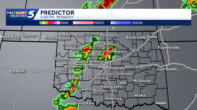 Oklahoma cold front coming in as heavy rain continues Tuesday