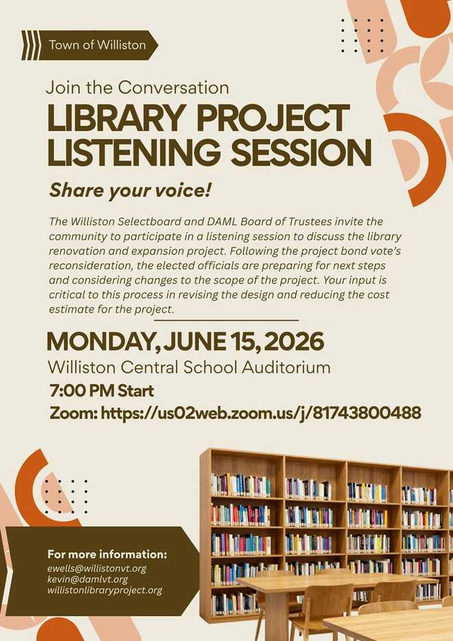 Williston explores next steps for library renovation, expansion