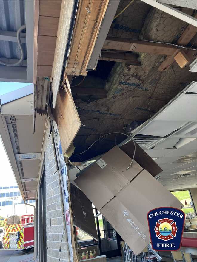 Truck crashes into Colchester Burger King; Restaurant closed