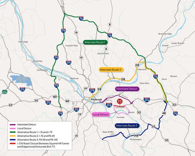 I-376 Parkway East closing for 25 days in July | DETOUR DETAILS