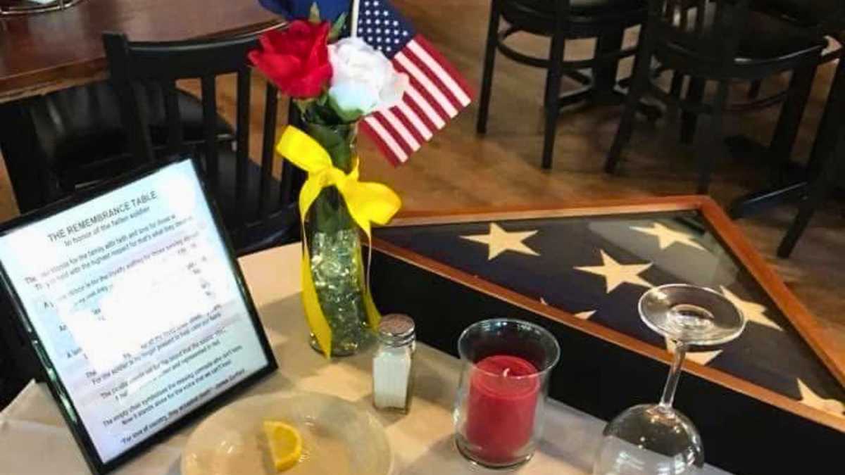 Abita Springs Cafe remembrance table honors fallen soldiers
