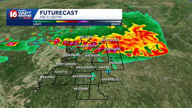 Heavy rain and thunderstorms expected in Central Mississippi