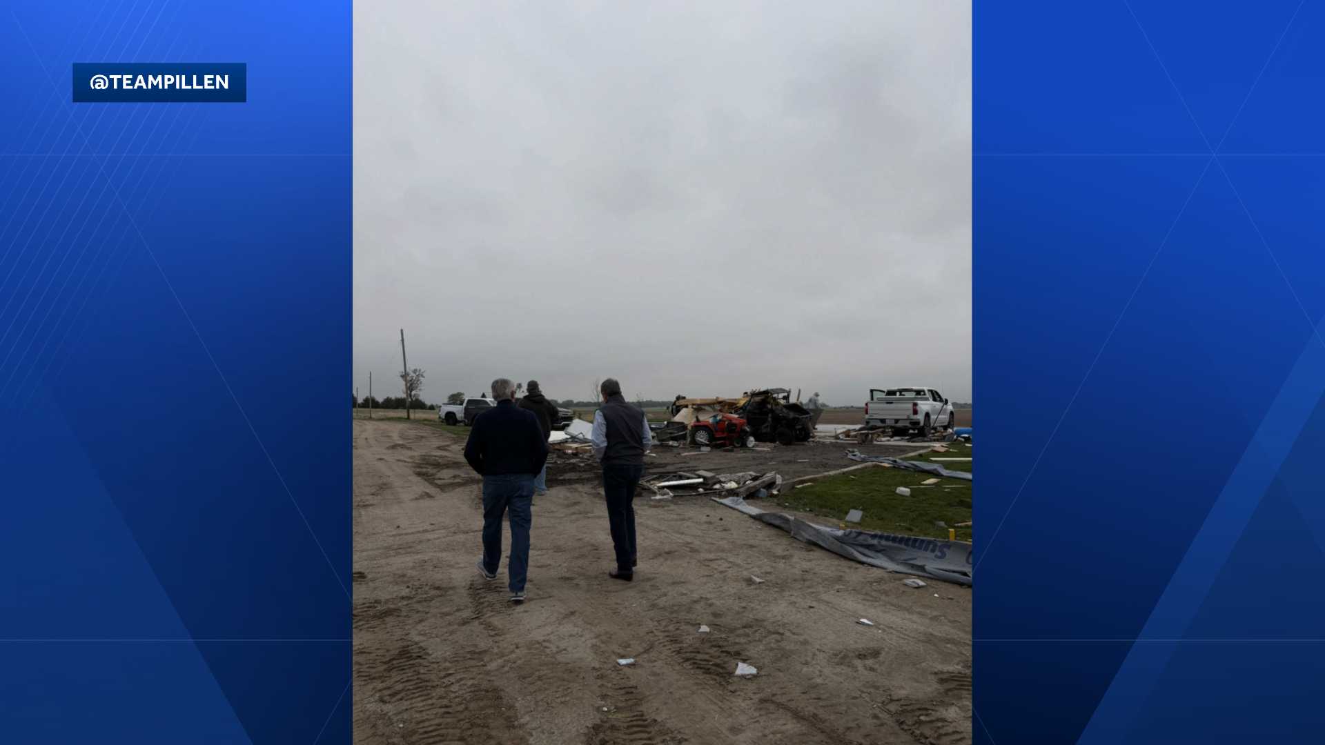Nebraska tornado damage: Pillen tours severe weather path - KETV