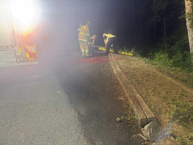 Driver rescued after crash sends car 40 feet down embankment