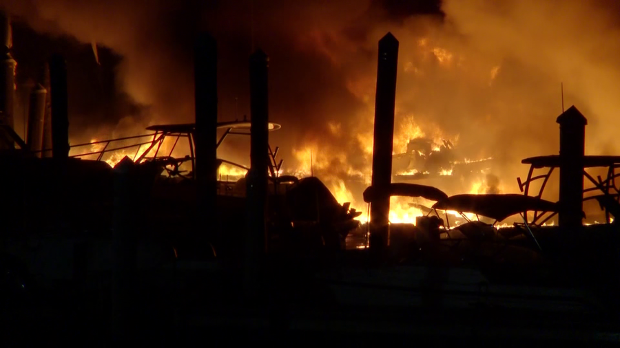 12 boats destroyed in fire at Cottage Park Yacht Club in Winthrop ...