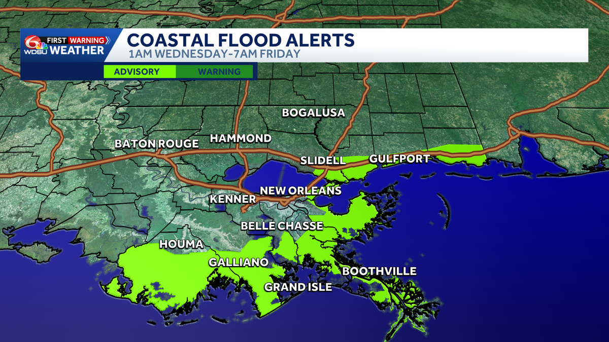 Impact Day Tuesday with heavy rain; Coastal Flood Advisory Wednesday
