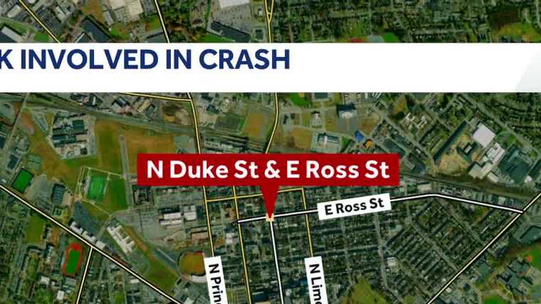 Lancaster fire truck involved in crash at North Duke and East Ross streets