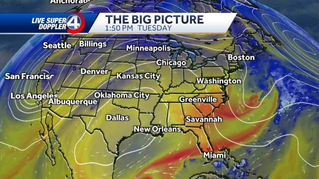 MAP ROOM: Latest radar, temperatures, wind speeds