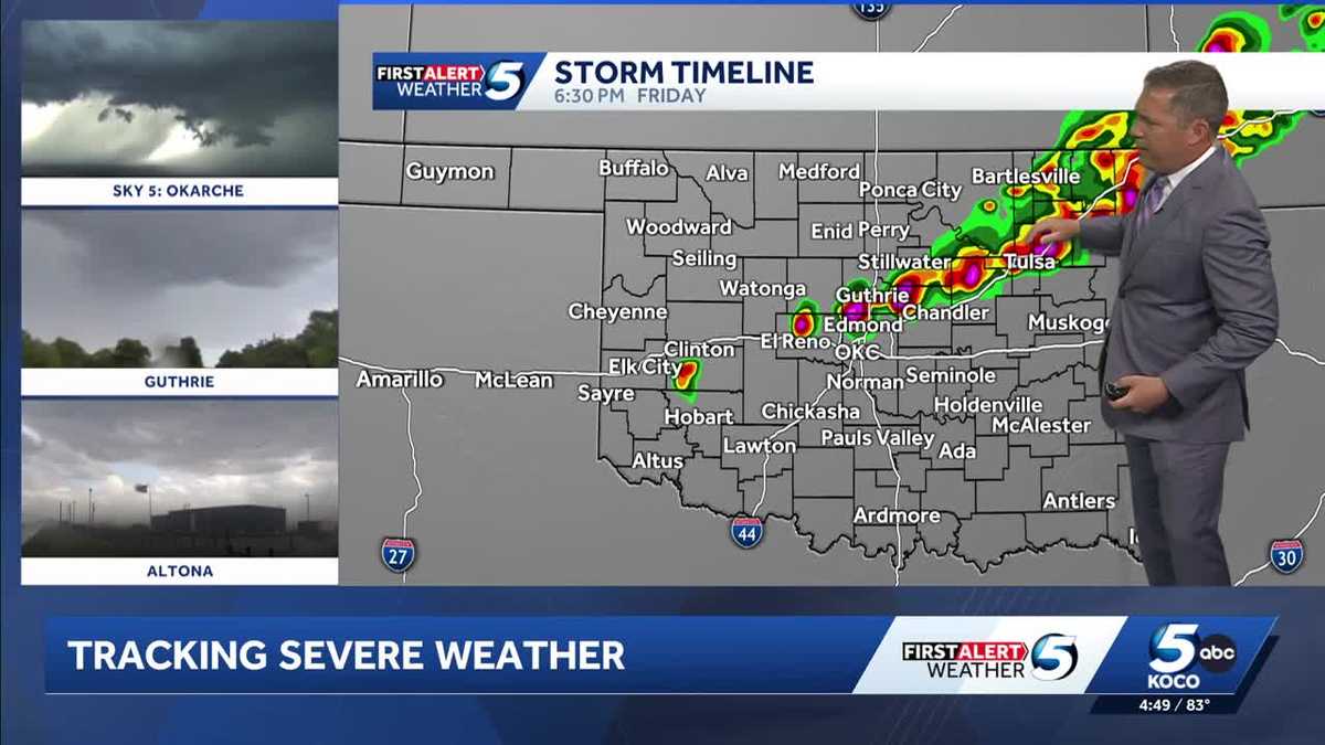 Oklahoma storms with a hail and low tornado risk expected Friday