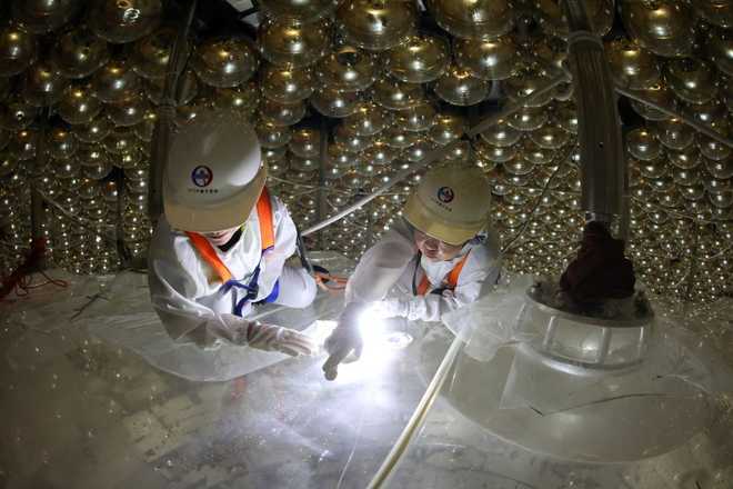 Underground neutrino detector unveils its first major findings