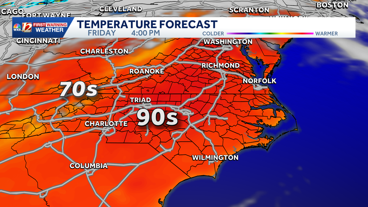 Comfortable humidity this week in the Carolinas | Weekend heat