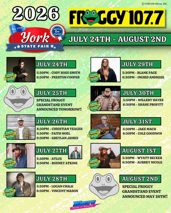 York State Fair announces 2026 concert lineup