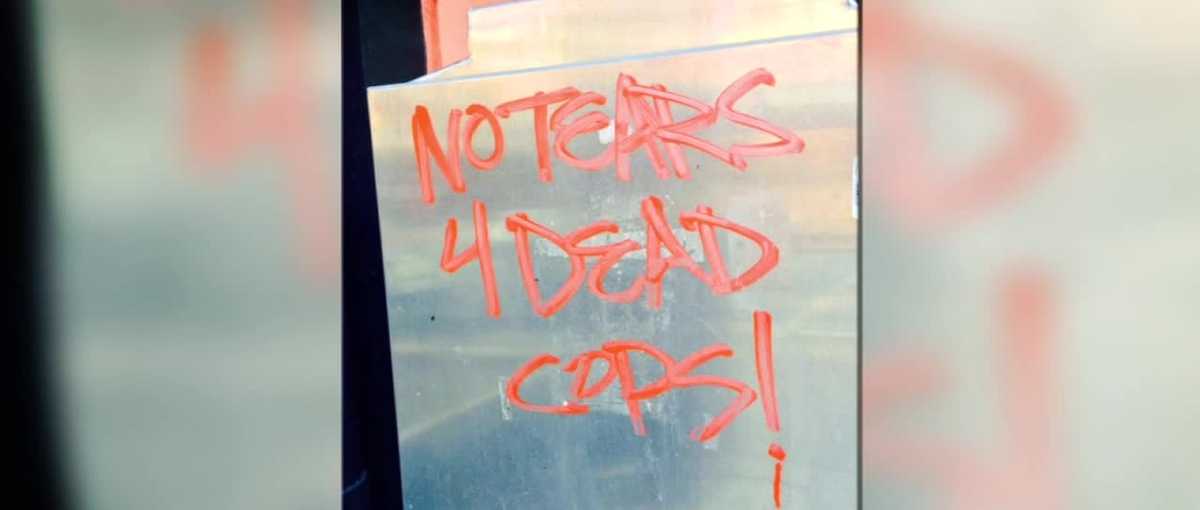 Anti-police graffiti spotted downtown