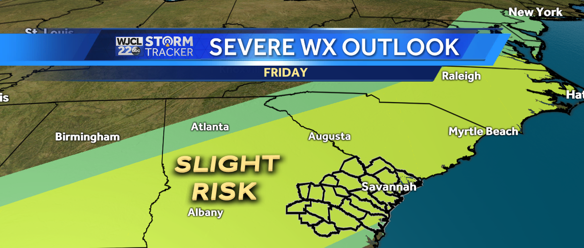 Slight Risk of Severe Storms Friday