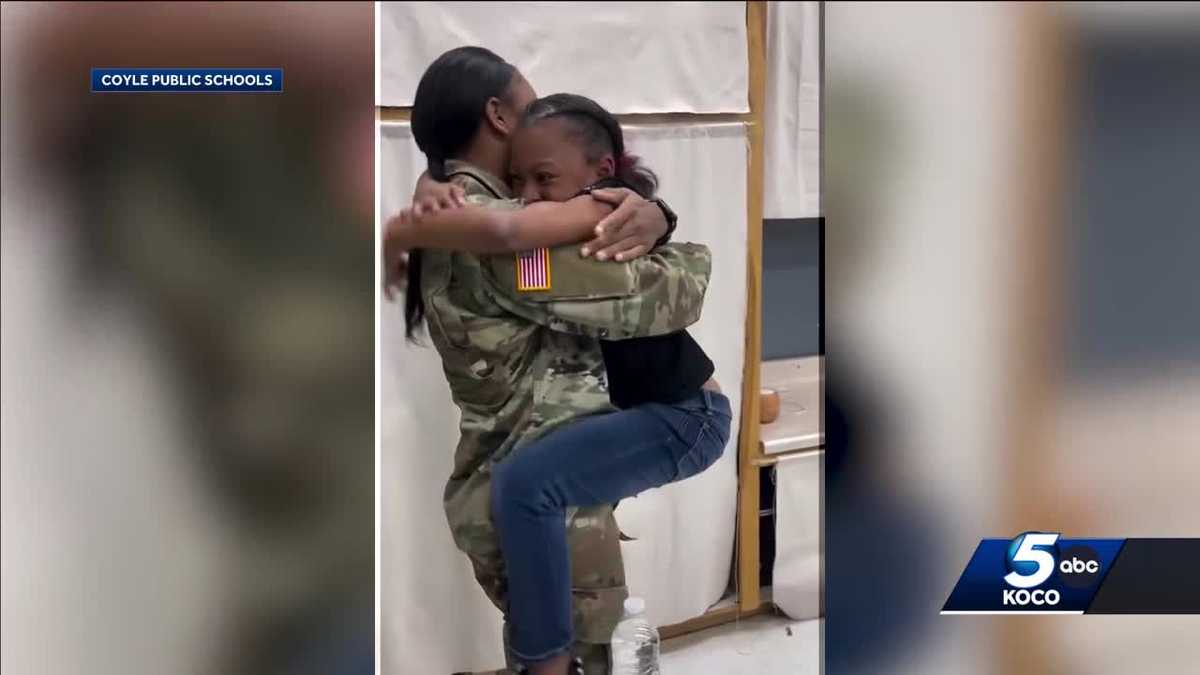 Oklahoma mom surprises daughter after returning from deployment