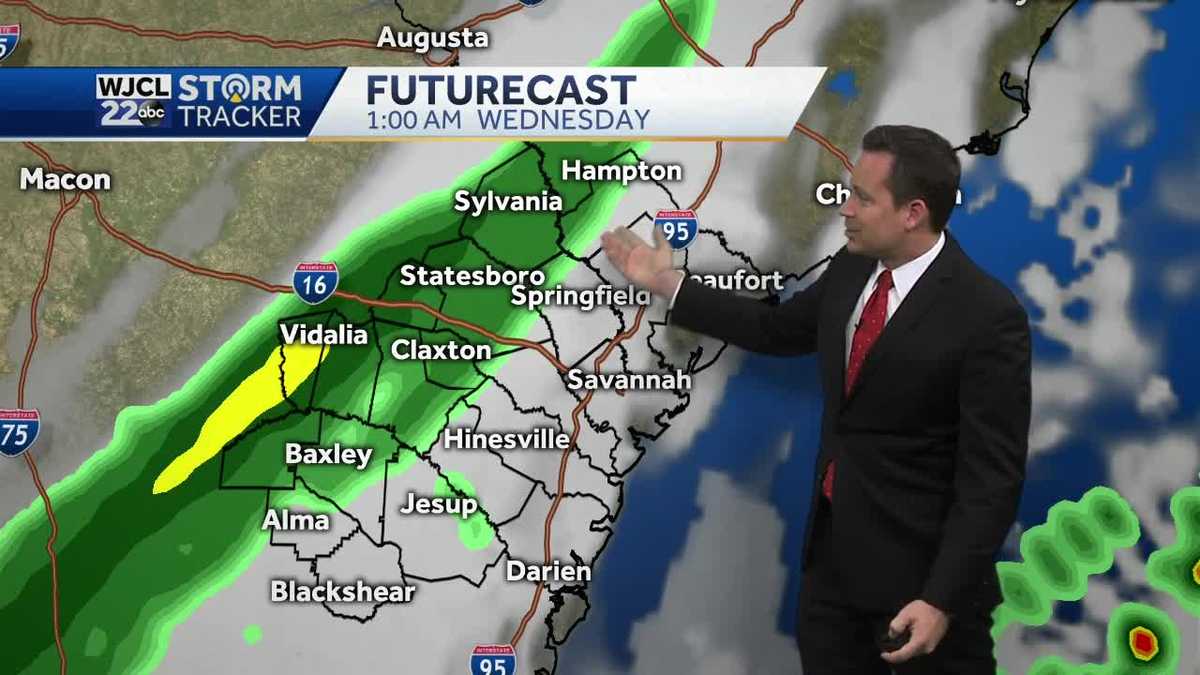 Rain sweeps through, much cooler temperatures for Wednesday